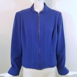 louben | Jackets & Coats | Louben Cobalt Blue Wool Blend Fleece Sweater ...